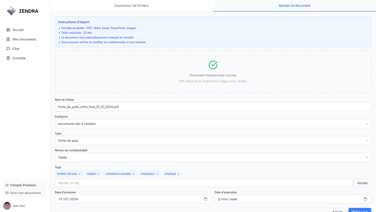 ZENDRA | Votre Assistant Documentaire Intelligent