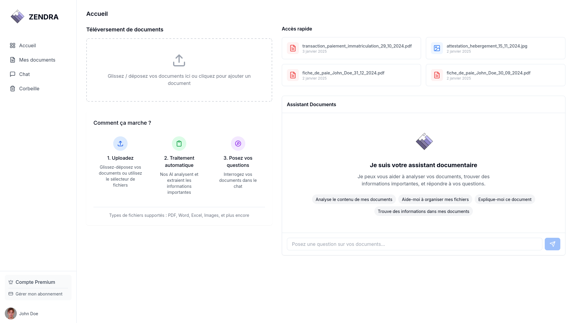 ZENDRA | Votre Assistant Documentaire Intelligent
